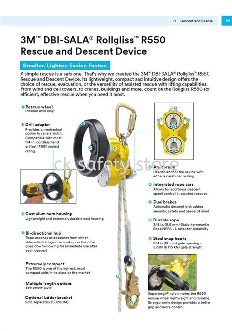 3m R550 Dbi Sala Rollgliss Rescue And Descent Device Johor Bahru Kempas Malaysia Factory