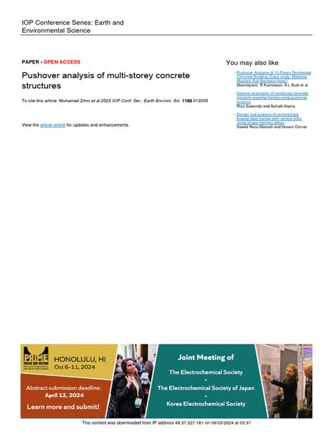 Pushover Analysis Of Multi Storey Concrete Structures Pdf Earthquake Engineering Building
