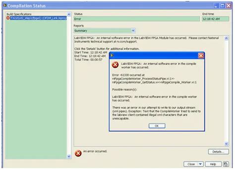 An Error 61330 Has Occurred