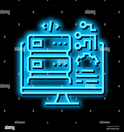 Server Software Neon Glow Icon Illustration Stock Vector Image Art Alamy