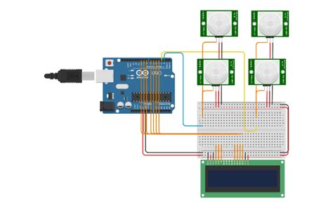 Circuit Design Visitor Counter Tinkercad