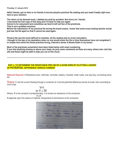 Physics Practical Readings Pdf Lens Optics Pn Junction