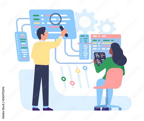 Male And Female Software Testers People Testing Application Or Website