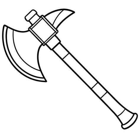 A Drawing Of An Axe With A Black Outline On It Premium AI Generated Image