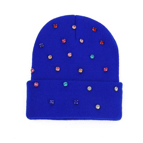 Autumn Winter Punk Style Hat Beanies Solid Color Knit Cuffed Beanie