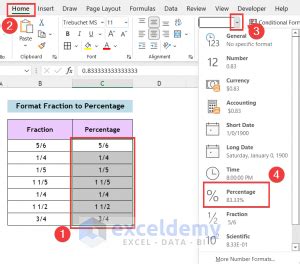 How To Format Fraction To Percentage In Excel Quick Methods