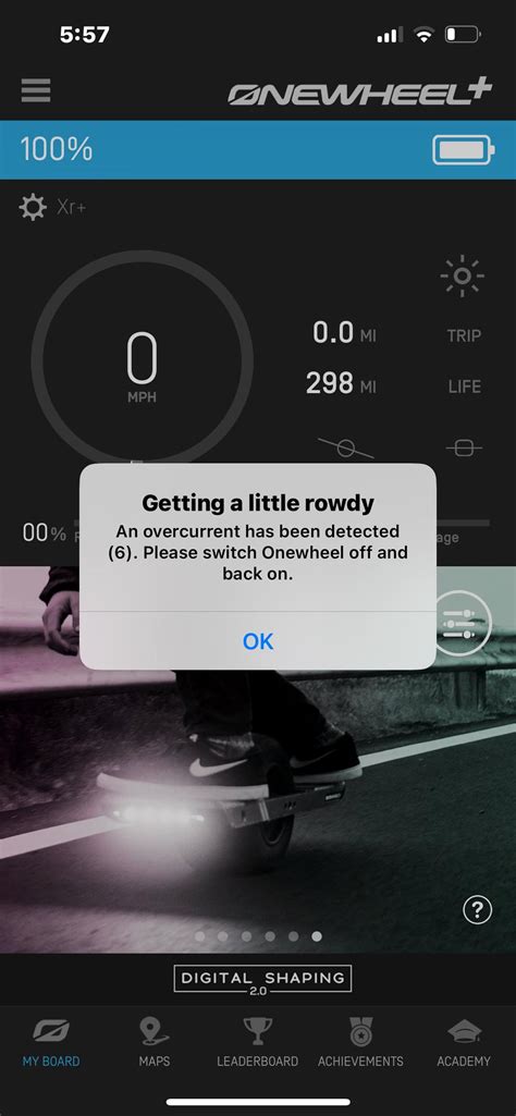 Overcurrent Detected R Onewheel