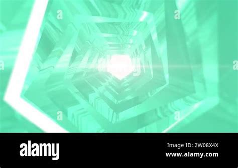 Abstract Hexagon 3d Geometric Object Rotating With Light Effect 4k Seamless Loop Animation