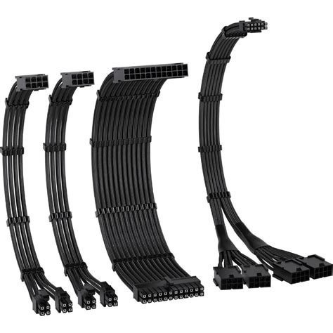 EZDIY FAB 16AWG ชดสายถก 12VHPWR 24Pin 4 4 Pin Black PSU 4 Cable Extension Kit EZDPI213