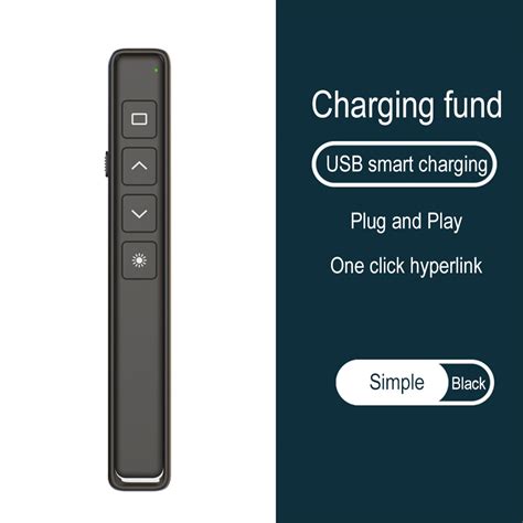 Clicker For Powerpoint Presentation Pointer With Laser USB Wireless Rechargeable Presenter