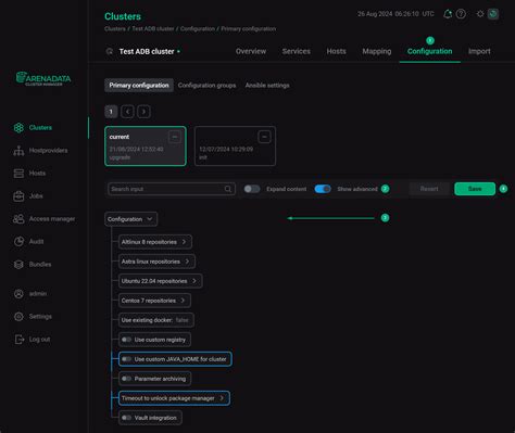 configure an adb cluster via adcm offline adb arenadata docs