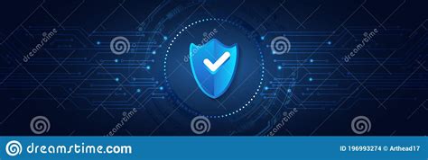 Cyber Security And Data Protection Shield Icon Future Technology For Verification Abstract