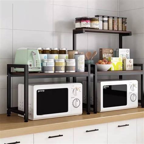 ชั้นวางไมโครเวฟของใช้ในครัว อเนกประสงค์ ชั้นวางของ2ชั้น ชั้นวางคร่อมไมโครเวฟ ⚡⚡⚡ พร้อม