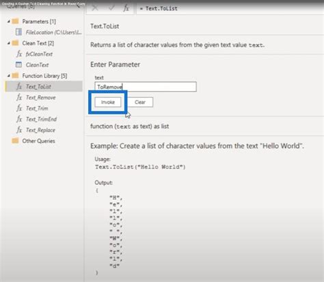 creating a custom text cleaning function in power query master data