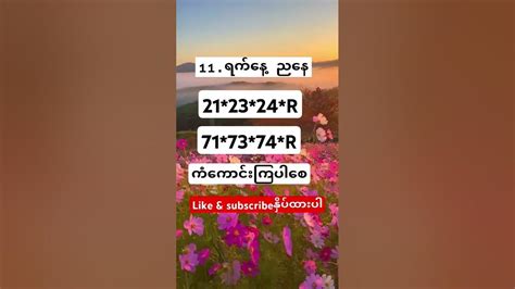 11 ရက်နေ့ ညနေအတွက် 2d 2dmyanmar 2dlive 2d3d 2danimation Youtube