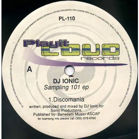 Dj Ionic Sampling 101 Ep Vinyl 12 1999 Us Original Hhv