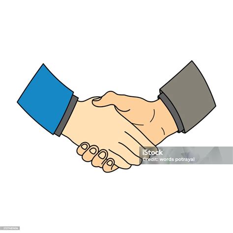 아이 그림 만화 벡터 일러스트 레이 션 전기 악수 손 아이콘 흰색 배경에 고립 개념에 대한 스톡 벡터 아트 및 기타 이미지 개념 개념과 주제 계약서 Istock