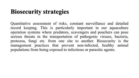 Biosecurity In Aquaculture Ppt