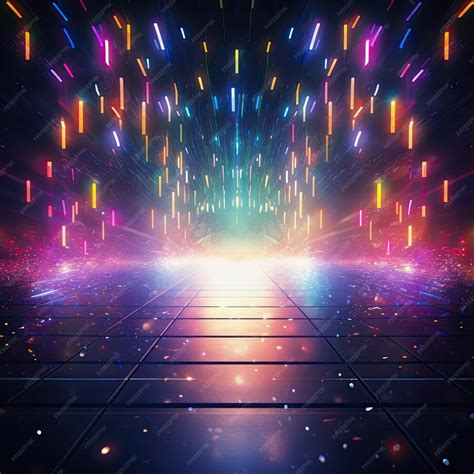 Premium Ai Image Unfocused Entry Disco Colors With Spotlights