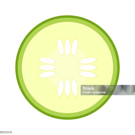 Cucumber Slice Icon Cucumber Vector Stock Illustration Download Image
