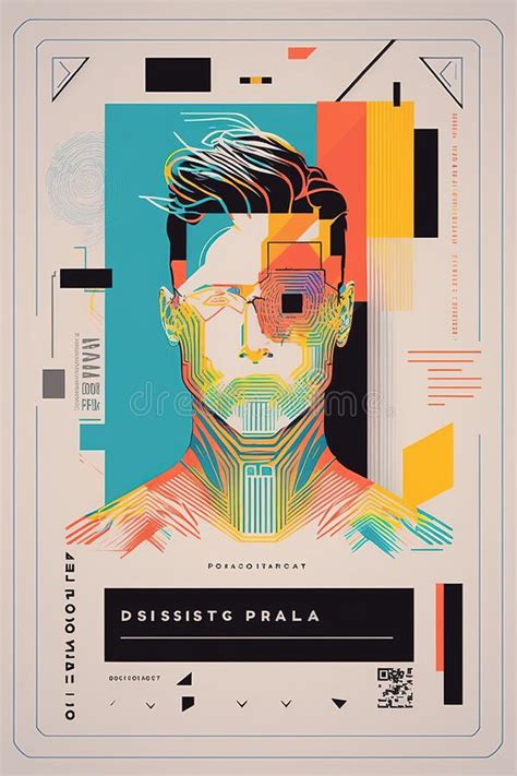 Digital Identity Card Biometric Facial Recognition Generative Ai Stock Illustration