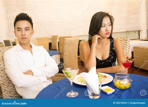 Troubled Date Stock Photo Image Of Inside Annoyed Crossarmed