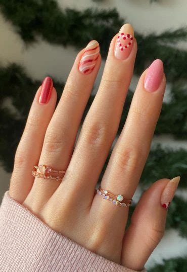 Festive Flourishes In Nail Art Candy Cane Lane Pink Nails