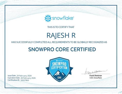 Rajesh R On Linkedin Snowprocertified Dataanalytics Continuouslearning Dataengineer