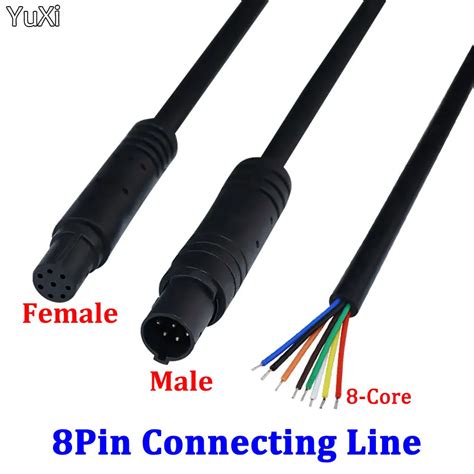 Yuxi 1pcs 8pin Female Male Car Camera Extension Cable Rear View Video Camera Signal Connection