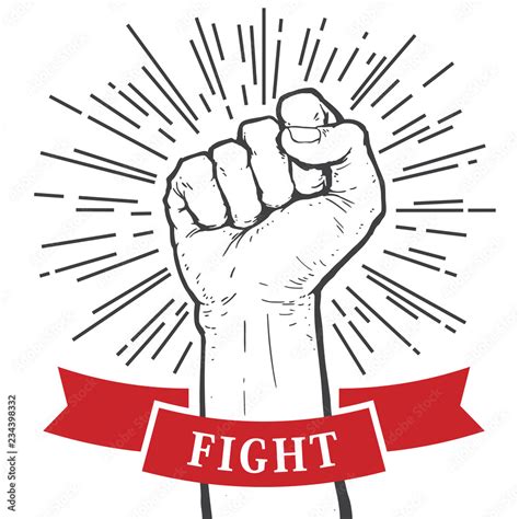 Fist Hand Protest Symbol Fight Sign Stock Vector Adobe Stock