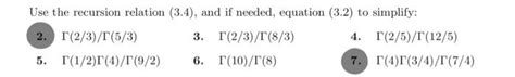 Solved Use The Recursion Relation 34 And If Needed