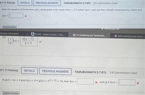 solved enter the equation of the function g x whose graph