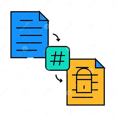 hashing algorithm icon color illustration stock vector illustration