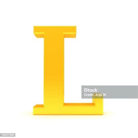 문자 L 골드 노란색 대문자 기호 알파벳 텍스트 글꼴 3d 렌더링 그래픽 흰색 배경에 격리 0명에 대한 스톡 사진 및 기타