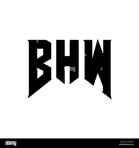 Bhw Letter Logo Design For Technology Company Bhw Logo Design Black And White Color Combination