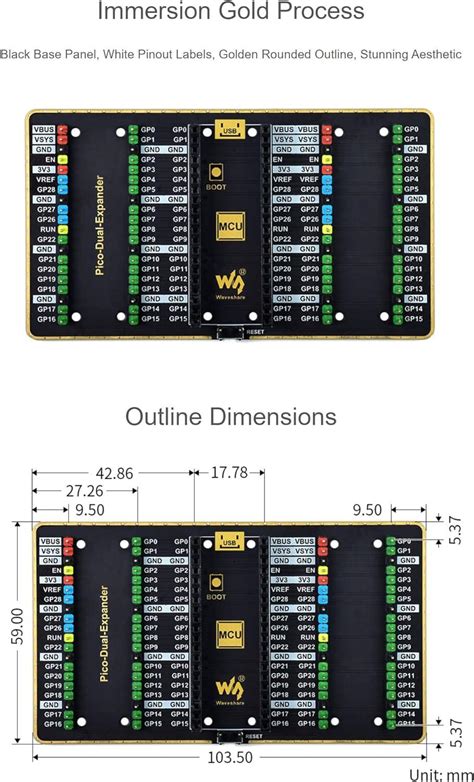 Dual GPIO Expander For Raspberry Pi Pico Male Headers Included