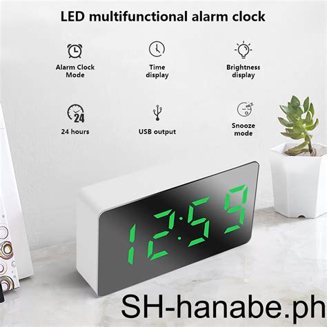1 2 3 Led Digital Clock Usb Rechargeable Tabletop Time Date Temperature Portable Alarm