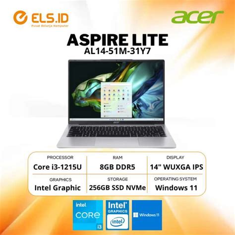 Promo Acer Aspire Lite Al14 51m Intel Core I3 1215u 8gb Ssd 256gb 14 Wuxga W11 Ohs Diskon 3 Di