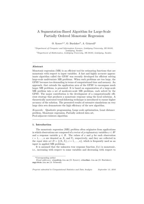 Pdf A Segmentation Based Algorithm For Large Scale Partially Ordered