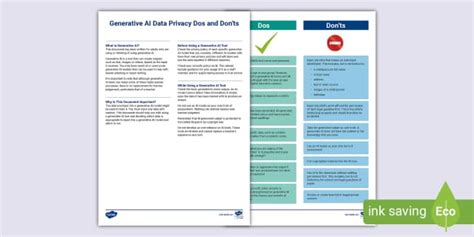 Generative Ai Data Privacy Dos And Donts Twinkl
