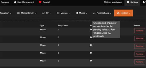 Ombi Error While Requesting Issue Ombi App Ombi GitHub