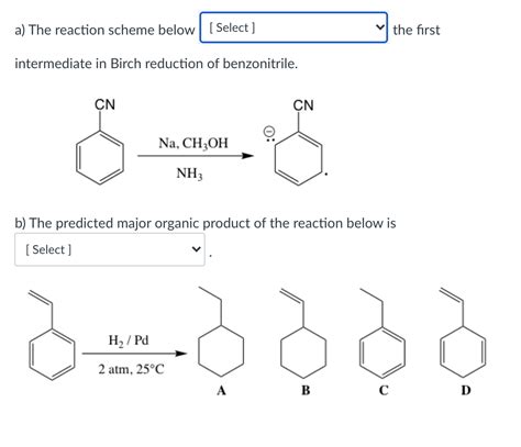 Solved A The Reaction Scheme Below [ Select] The First