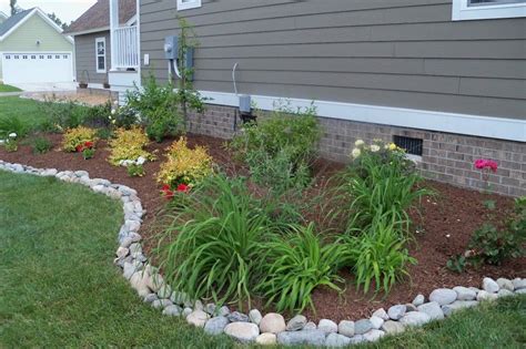 Rock Garden Landscaping Ideas Flower Bed Edging At Lowes Rock Borders Edging Around House