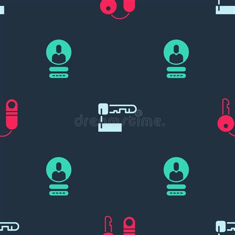 Set House With Key Marked And Create Account Screen On Seamless Pattern Vector Stock Vector