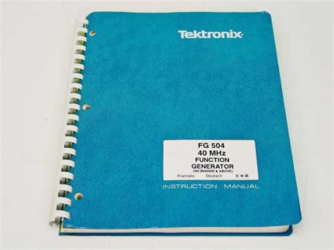 Tektronix Fg504 40 Mhz Function Generator Instruction Manual
