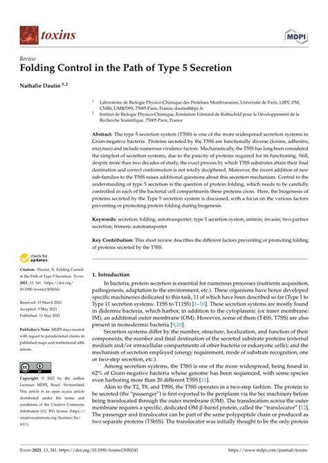 Pdf Folding Control In The Path Of Type 5 Secretion