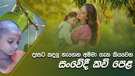 දෑසට කදුලු නැගෙන අම්මා ගැන කියවෙන සංවේදී කවි පෙළ Youtube