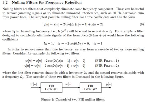 solved 3 2 nulling filters for frequency rejectioin nulling