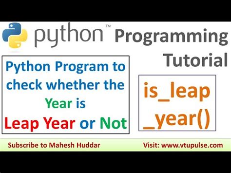 Python Program to check whether the given year is Leap Year or Not ...