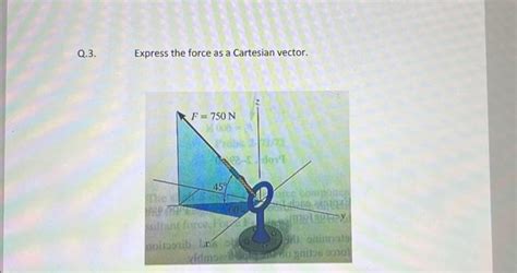 Solved Express The Force As A Cartesian Vector Chegg